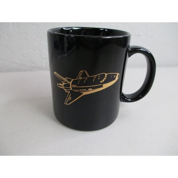 Dining | Vintage Nasa Coffee Mug Gold Glitter Letters On Black Space ...